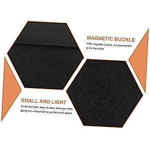 4pcs Bill Folder Mini Paper Clips Leather File Folder Pocket File folders clipboard Folder Bill Book Mini memo clipboard Paper clipboard exam Paper Clips Writing Support a6 Pallet Alipis