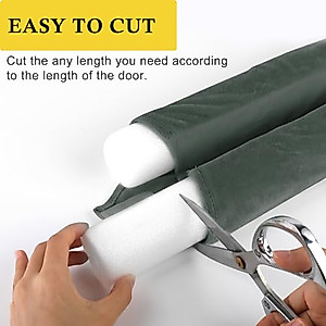 Fowong Adjustable 30" to 36" Door Guard Block - Noise/Cold Air/Wind/Breeze/Light Soundproofing Door Sweep Seal for Large Gap, Dark Gray