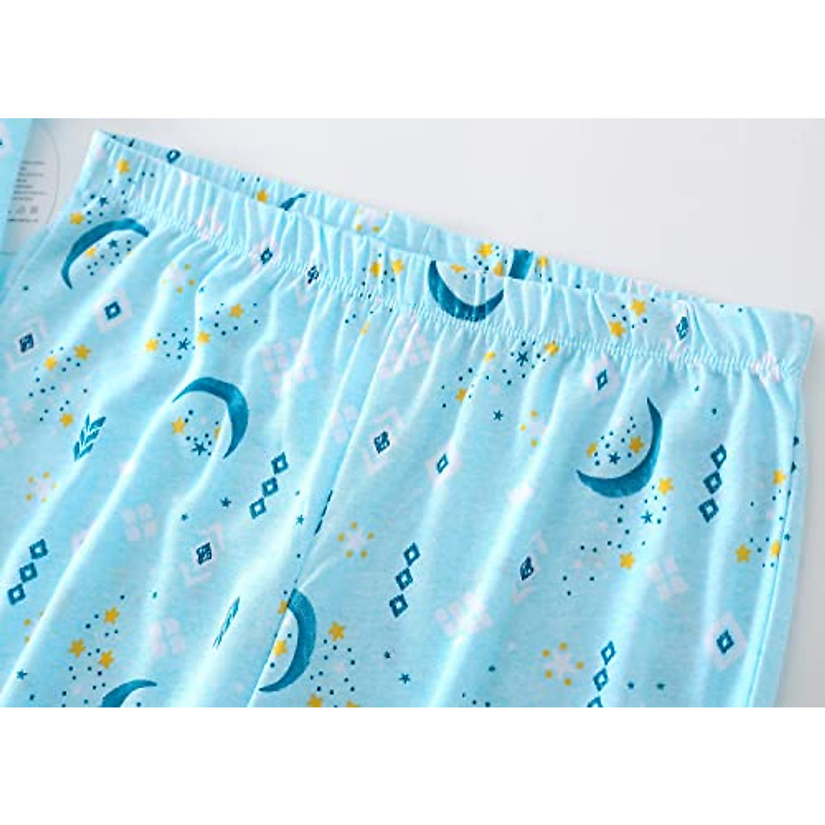 PNAEONG Women’s Pajama Set - Cotton-Blend Short-Sleeve Loose Top with Matching Capri Bottoms SY215-Blue Moon-XL