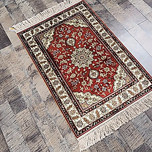 YILONG CARPET 2x3ft 100% Hand Knotted Silk Rug Persian Oriental Carpet 812B2x3