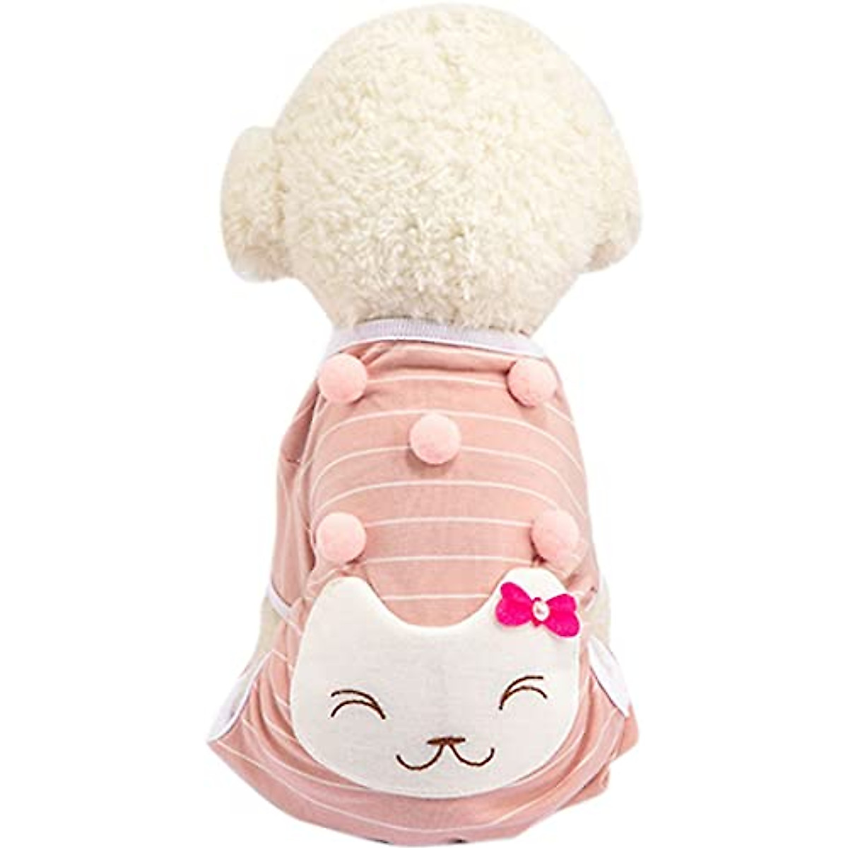 Woo Woo Pets Dog Pajamas Costumes Doggie PJS Puppy Jumpsuit Clothes Soft Pet Onesies Jammies Cute Camouflage Cat Apparal Dog Shirt, Pink