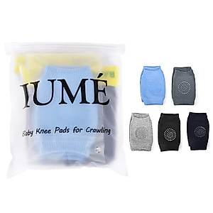 IUMÉ Baby Knee Pads for Crawling, 5 Pairs Unisex Baby Crawling Pads Anti-Slip Baby Protect Knee Pads for Crawling