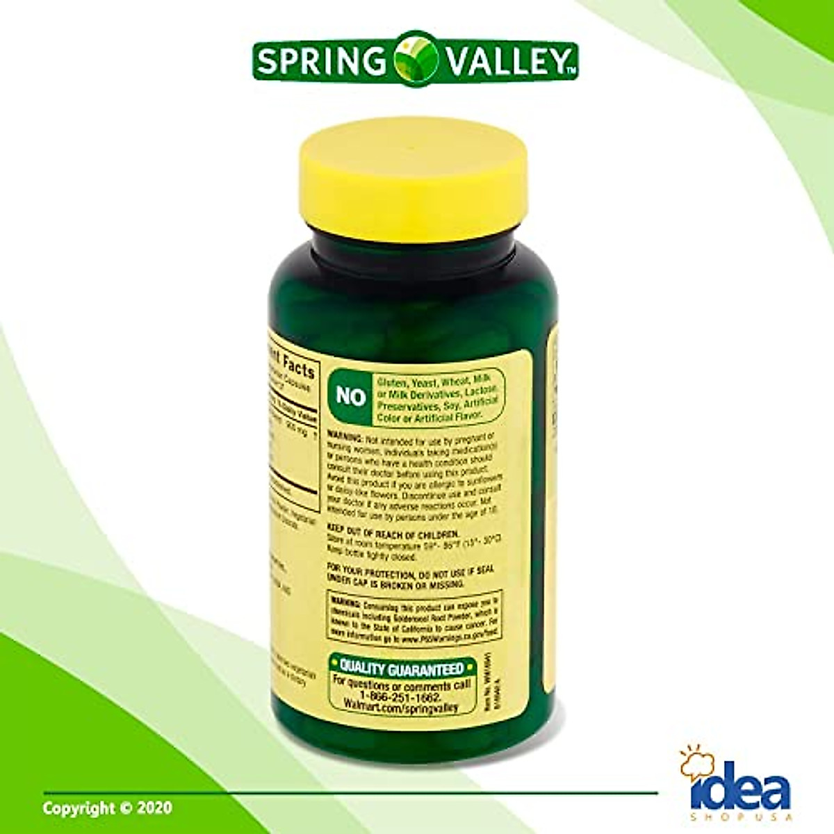 Spring Valley Echinacea Goldenseal Blend Dietary Supplement, 900 mg, 75 Ct (2 Pack) Bundle with Exclusive Vitamins & Minerals A to Z - Better Idea Guide (3 Items)