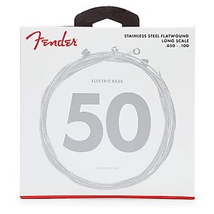 Fender 9050 Bass Strings, Stainless Steel Flatwound, 9050ML .050-.100