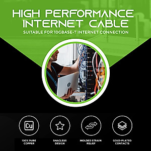 GearIT 100-Pack, Cat5e Ethernet Patch Cable 1 Foot - Snagless RJ45 Computer LAN Network Cord, Blue