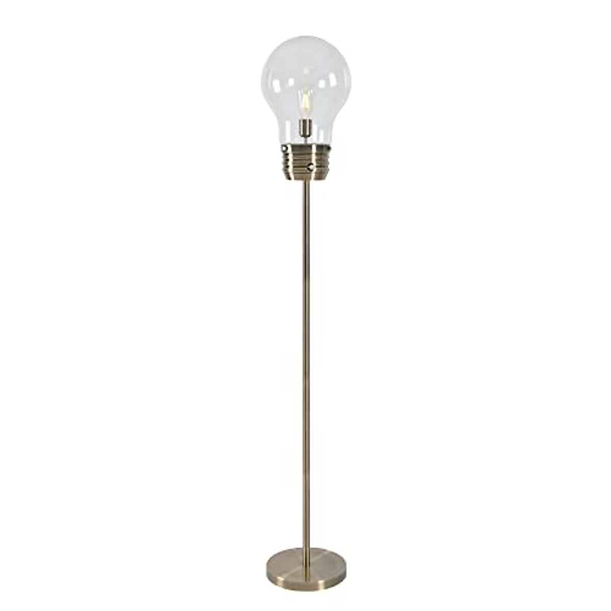 Kenroy Home 32463AB Edison Floor Lamp with Antique Brass Finish, Rustic Style, 71.5" Height, 11.438" Width, 11.438" Depth