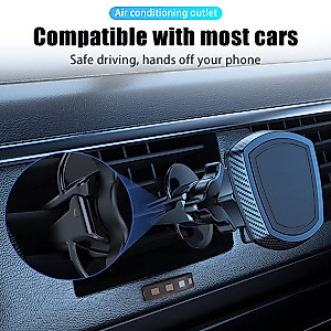 zipelo Car Phone Holder Mount, Magnetic Cell Phone Cradle for Air Vent and Dashboard, Universal Hands Free Suction Cup and Vent Clip, Auto Accessories for All iPhone, Samsung and More (Black)