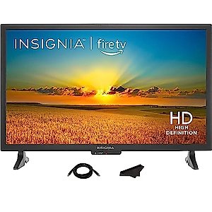 INSIGNIA 24-inch Class F20 Series Smart HD 720p Fire TV, Alexa, Apple AirPlay, with Compatible Kwalicable High Speed 6FT HDMI Cable and Microfiber Cleaning Cloth… (24 Inches)