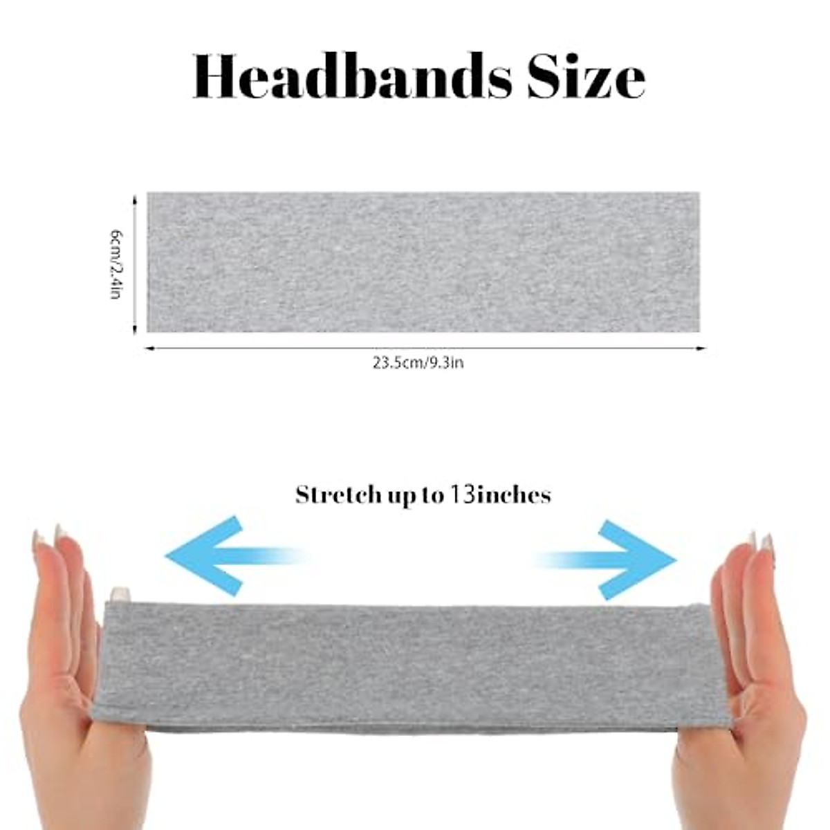 8 Pack Headbands for Women, Non Slip Sport Headbands Sweat Absorbing Cotton Hair Bands for Daily Life Workout Yoga Running