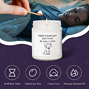 Get Well Soon Gifts for Women Men, Get Well Gifts for Women After Surgery, at Least You Don't Have to Wear A Cone Lavender Scented Candle for Home Decor, Surgery Recovery Gifts for Friends