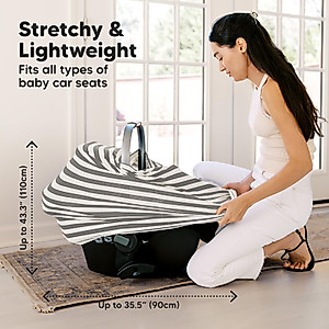 Car Seat Covers for Babies - Nursing Cover, Baby Car Seat Cover, Nursing Covers for Breastfeeding, Carseat Cover Girls, Boy, Breastfeeding Cover, Infant Car Seat Cover, Stroller Cover (BFF Gray)