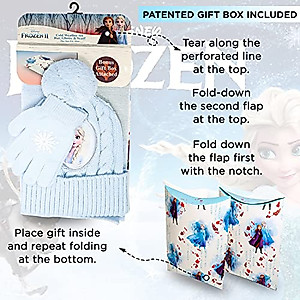 Disney Frozen Kid’s Winter Hat, Snow Gloves, and Scarf for Girls, 3 Pc. Set, Plush Warm Outdoor Comfort Includes Gift Box