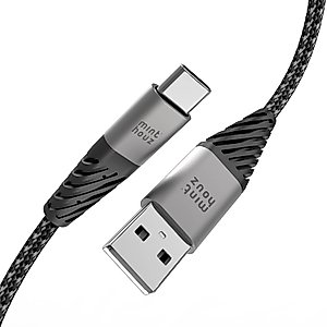 Minthouz USB C Cable Fast Charging Type C Cable 3A USB to USB C Cable Compatible with Samsung Galaxy S10 S9 S8 Plus Note 9 8, Huawei, Moto Z Z2, LG V30 V20, Nylon-Braided-Grey [1-Pack 6ft]