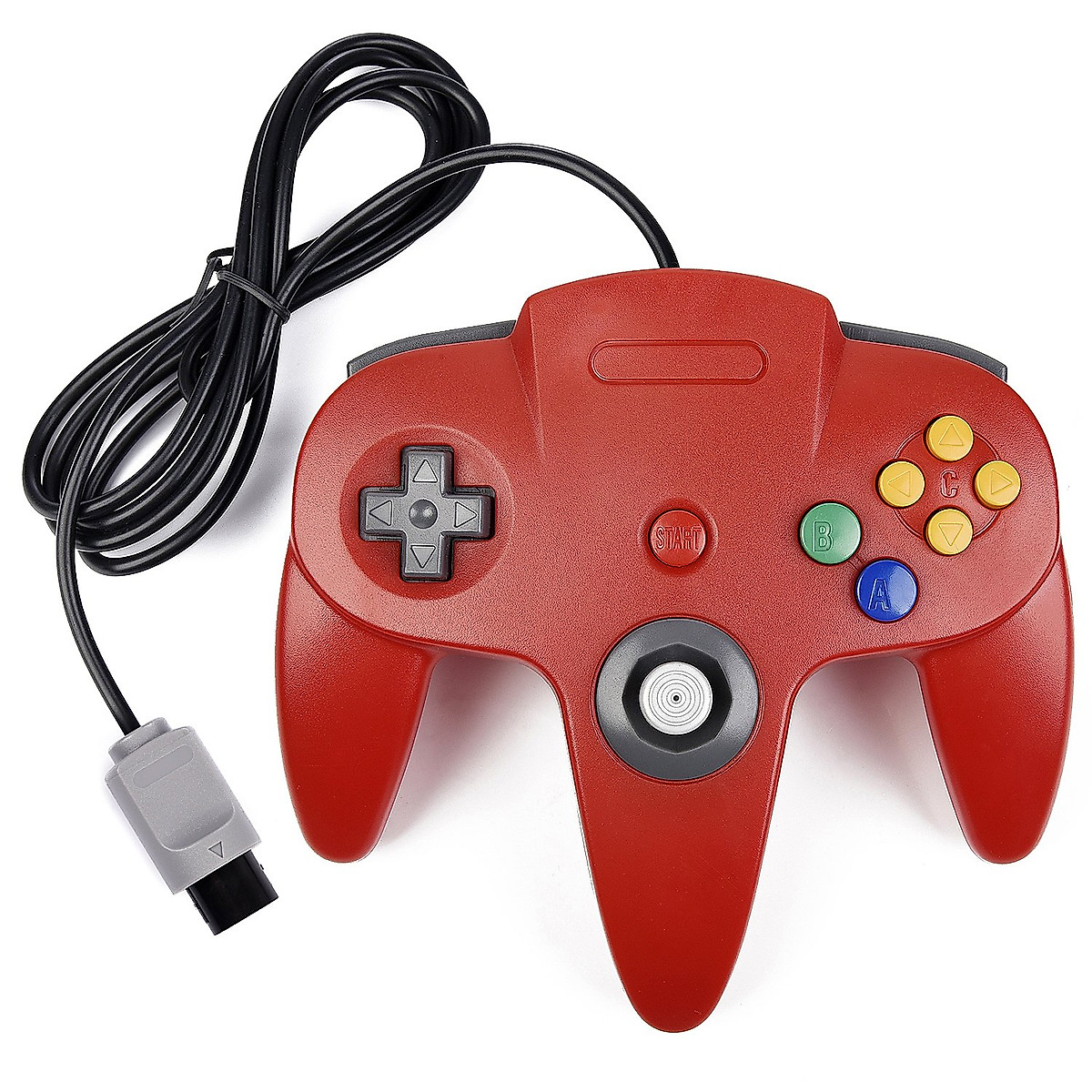 miadore 2 Pack Classic N64 Controllers (Blue/Red) Bundle with 2 Pack 6FT N64 Controller Extension Cable for N64 Console Video Games