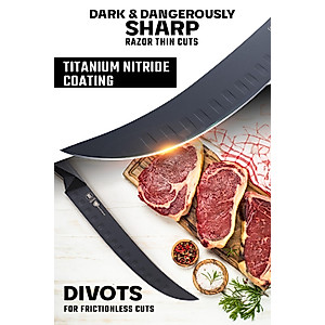 Dalstrong Butcher Knife - 10 inch - Shadow Black Series - Black Titanium Nitride Coated - High Carbon 7CR17MOV-X Vacuum Treated Steel - Breaking Kitchen Knife - Sheath - Slicing Knife - NSF Certified