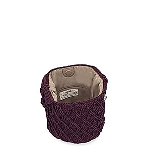 The Sak Back to Bali 120 Hobo in Crochet, Large Shoulder Purse with Single Strap, Cabernet
