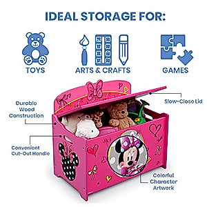 Delta Children Deluxe Toy Box, Disney Minnie Mouse