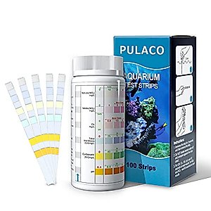 PULACO Aquarium Fish Tank Test Strips (6 in 1)100 Count for Fresh Water and Salt Water