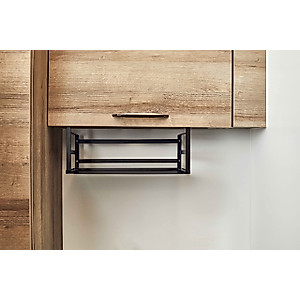 Nxconsu 2Pack Under Shelf Storage Basket Organizer Hanging Holder for Cabinet Pantry Kitchen Cupboard Desk Counter Bookshelf Organization Add-on Space Saver Heavy Duty Slide-in Black Large