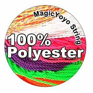 MAGICYOYO 100% Polyester Professional Yoyo Strings for Responsive and Non Responsive Yoyos - Pack of 25,Blue, Green, White,Yellow, Orange