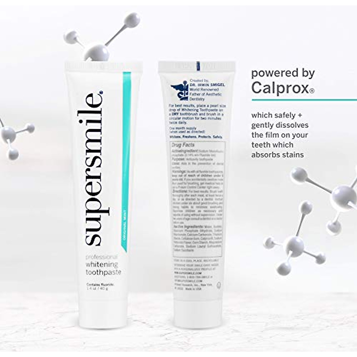 Supersmile Teeth Whitening Set - 6 Minutes to a Whiter Smile - Toothpaste, Accelerator, Toothbrush, Activating Rods, and Pre-Rinse - Up to 6 Shades Whiter Teeth - No Sensitivity (Original Mint)