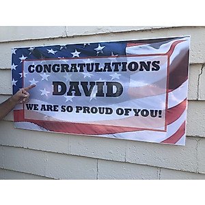 Personalized Welcome Home Military Banner - Custom Soldier, Navy, Army, Marines, Banner (2'x4')