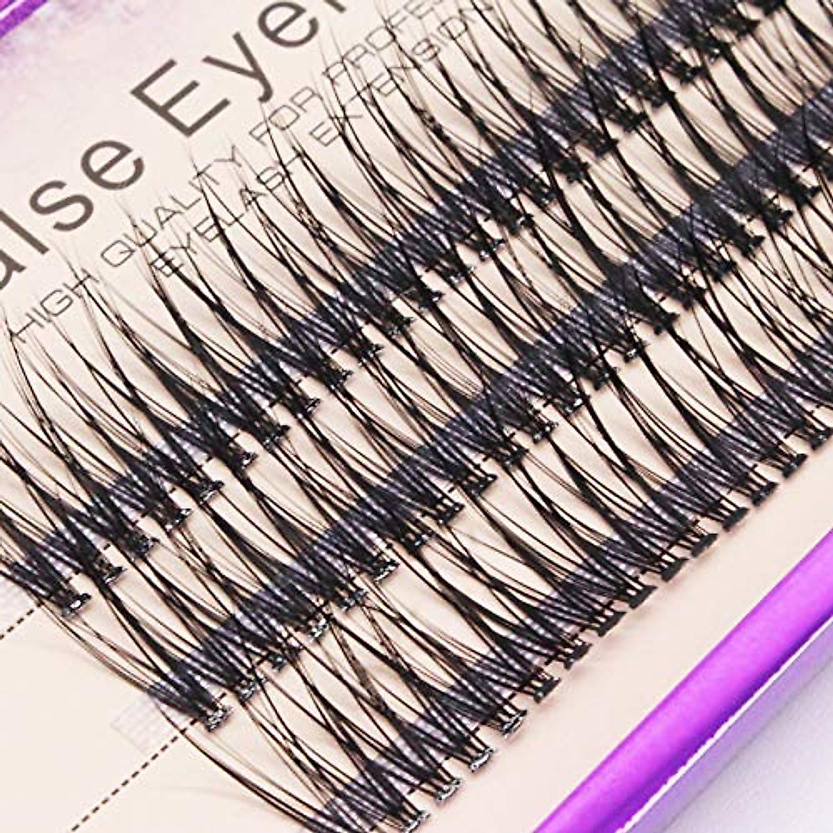 Bodermincer 120pcs 0.10mm Thickness Handmade Fish Tail False Lahses Thick Natural Long Black Individual False Eyelashes Fake Eye Lashes Extensions Makeup Tool (12mm)