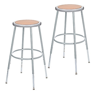 OEF Furnishings (2 Pack) Height Adjustable Grey Shop Stool, 25-32"" High (OEF6224H/2)