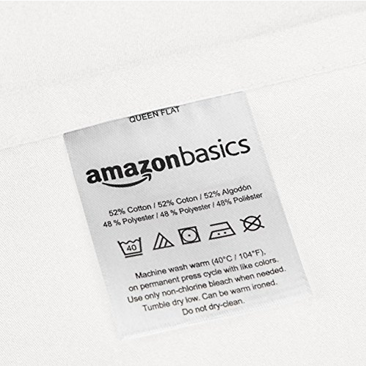 Amazon Basics Essential Cotton Blend Bed Sheet Set,3 pcs, Twin, White