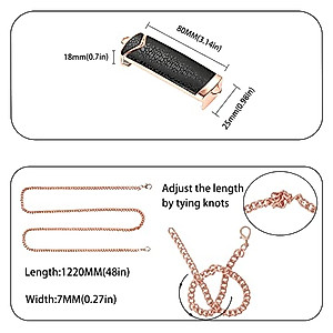 Universal Cell Phone Lanyard Holder, BERITNI Metal Crossbody Phone Chain with Clip Detachable Phone Tether Safety Strap Women Girls Compatible with iPhone 14 13, Most Smartphones, Black + Rose Gold
