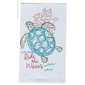 Kay Dee Designs A8554 Sea Turtle Embroidered Flour Sack Towel