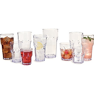 Carlisle FoodService Products Louis Clear Tumbler Short Glass for Restaurants, Catering, Kitchens, Plastic, 6 Ounces, Clear