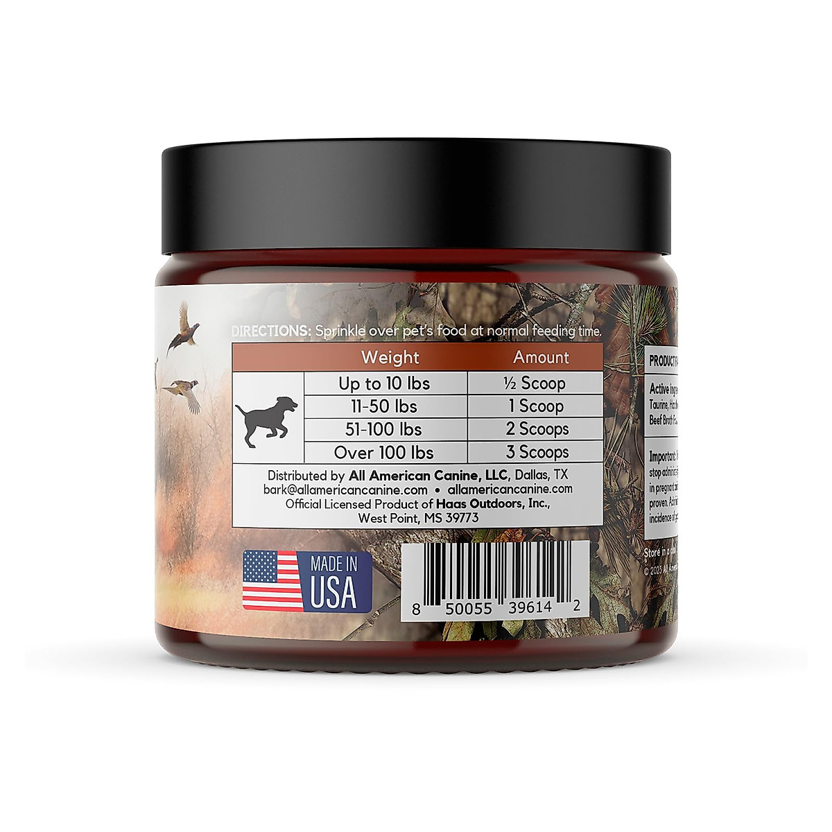 ALL AMERICAN CANINE Complete Heart Health Cardiac Function Support Powdered Supplement Food Topper for Working, Hunting & Sports Dogs, 90 Servings