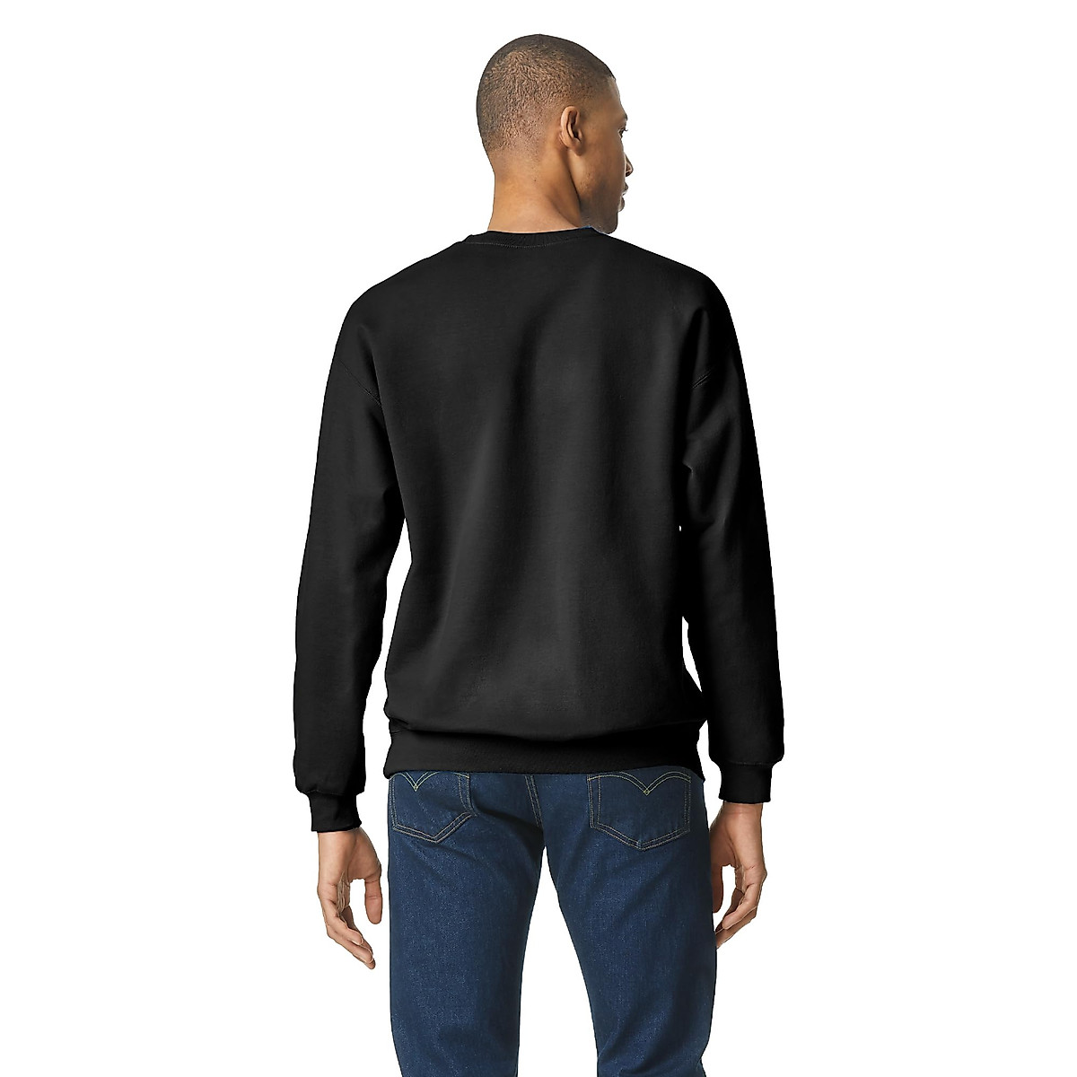 Gildan Softstyle Crewneck Sweatshirt, Style GSF000, Black, Large