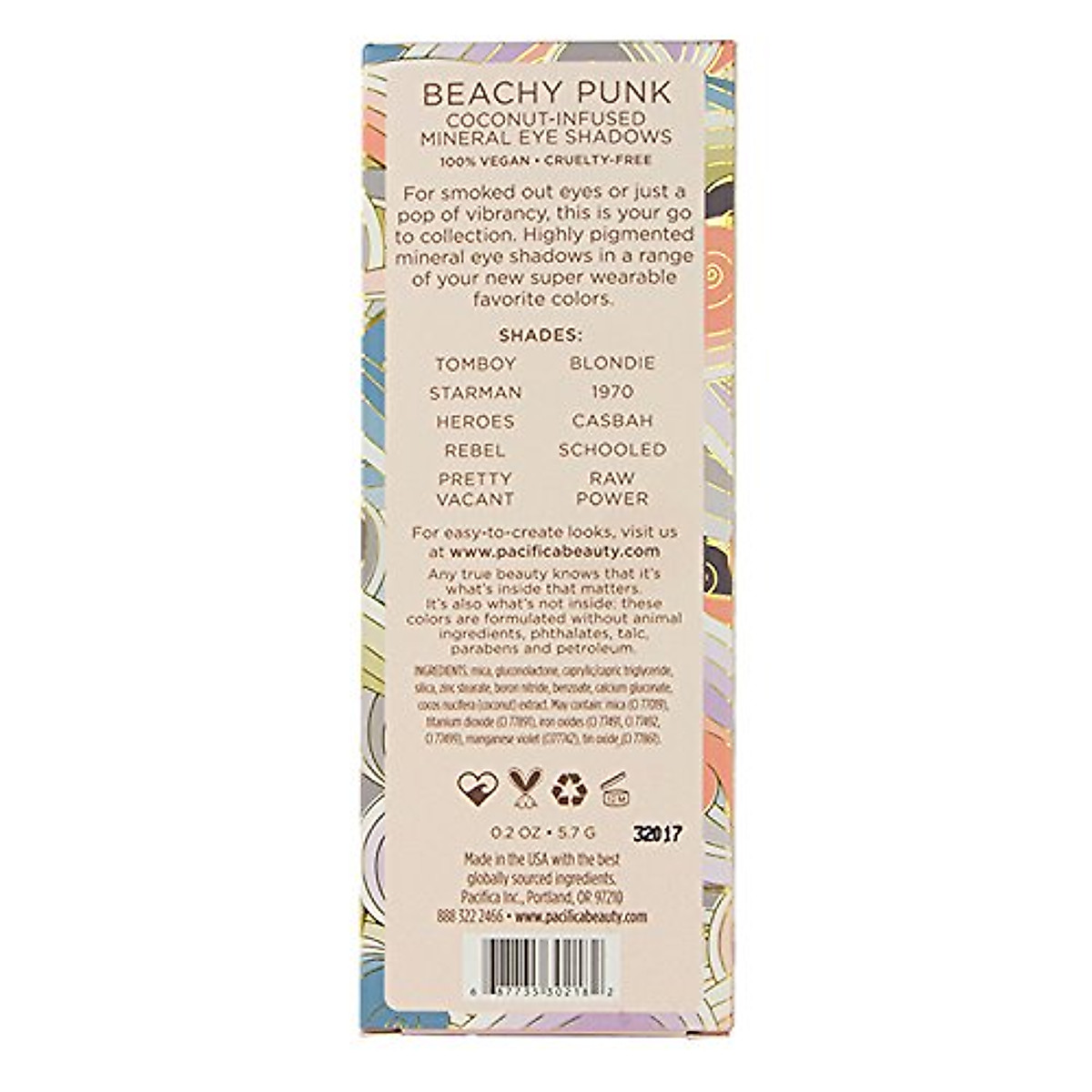 Pacifica Beauty 10 Well Eye Shadow, Beachy Punk, 0.2 Ounce