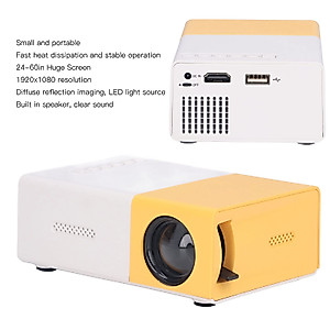 Mini Projector,1080P Portable Outdoor Movie Projector with 24-60inch Projection Size, HDMI USB LED Porjector for Home Theater, Outdoor Camping (US Plug)
