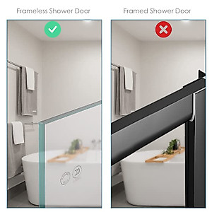 Haitis 2 Pack Over Shower Glass Door Hooks, Polished Silver, SUS 304 Stainless Steel Rack Hooks, Bathroom Frameless Drilling-Free Hanger, for Bathing Suits, Robe, Towel, Squeegee, Loofah, Shaver