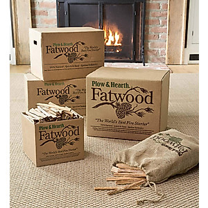 Plow & Hearth Fatwood Fire Starter | Organic Kindling Firewood Sticks | Wood Stoves | Fireplaces | Campfires | Fire Pits | Non Toxic (11 LB)