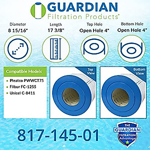Guardian Filtration Products Pool Spa Filter Replaceso Pwwtc75 C-8411 Filbur FC-1255, Hayward, Leisure Bay Waterway Clearwater II 75