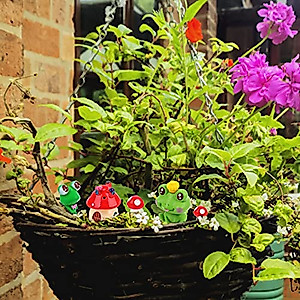 RUIYELE 96 Pcs Cute Frog Mushroom Miniature Figurines Fairy Garde Resin Miniature Ornaments Landscape DIY Bonsai Craft for Home Decoration Supplies