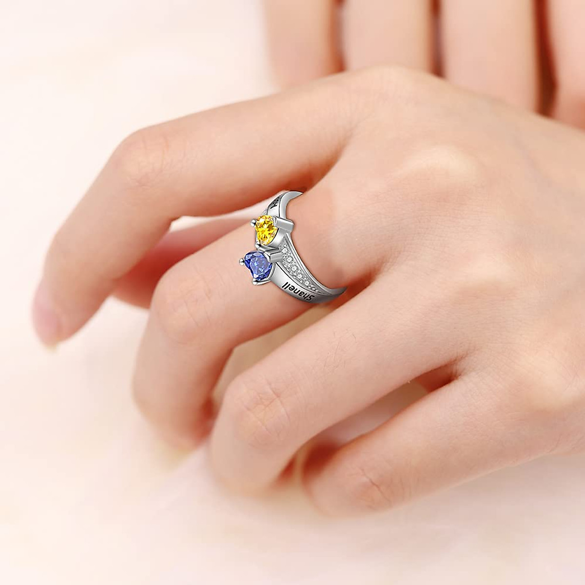 Jewelstruck Gifts for Mom Personalized Mothers Rings Birthstone Rings for Women Engagement Promise Rings for Her Family Anniversary Birthday Gifts for Women Grandma Mom Wife