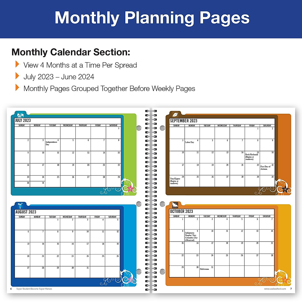 Coole School 2023-2024 Elementary Student Planner - 8.5" x 11" - Start Off On The Right Foot - Durable Poly Plastic Cover