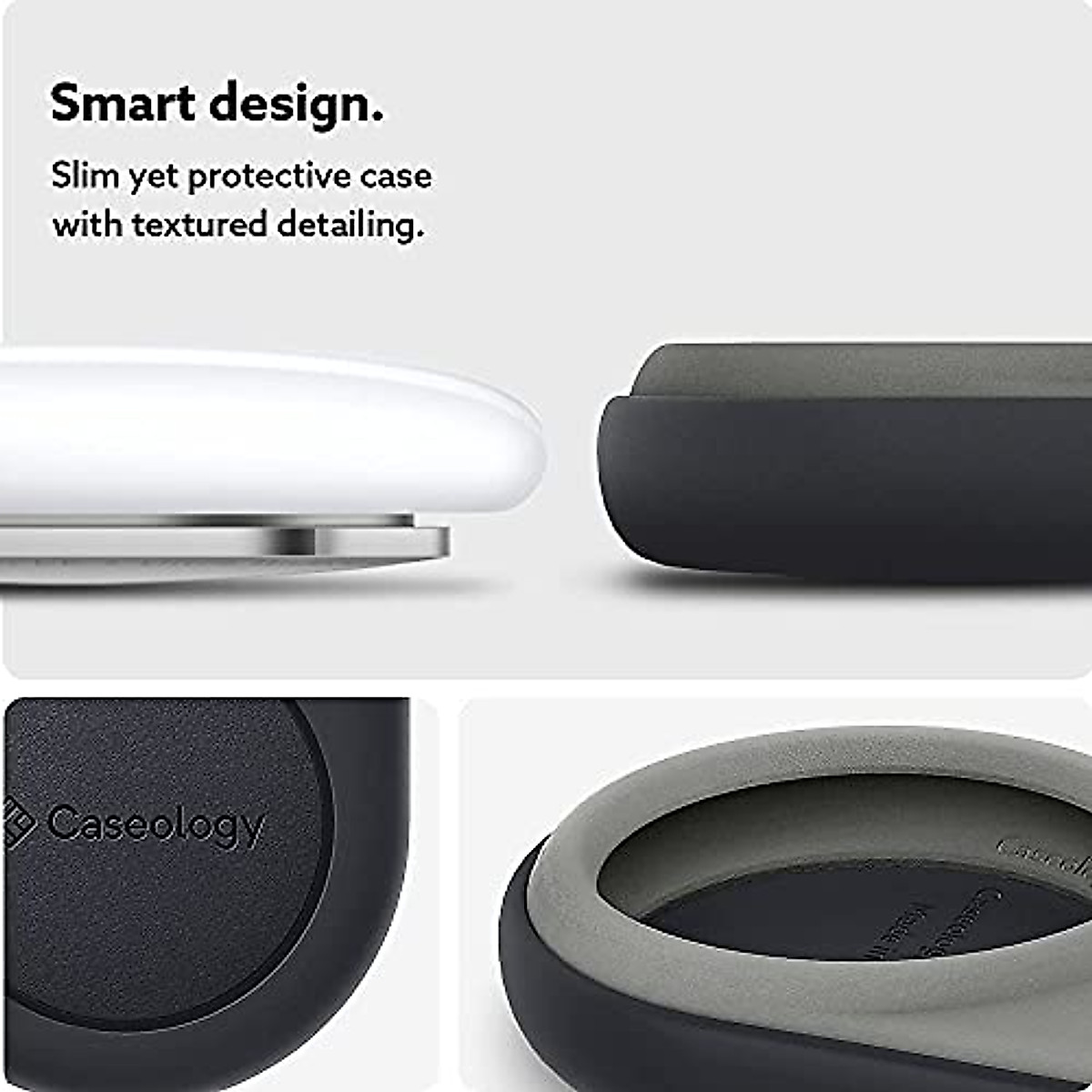 Caseology Nano Pop Compatible with Apple AirTag Case for AirTag Holder (2021) - Black Sesame