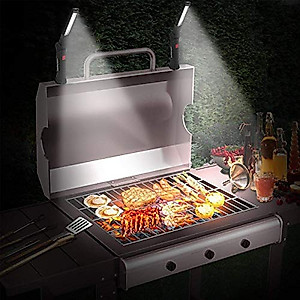 Coquimbo Tool Gifts for Men, Rechargeable LED Work Lights Grill Light Flashlights with Magnetic Base 5 Modes 360° Rotate(2pack Black)