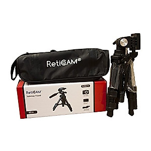 RetiCAM Tabletop Tripod with 3-Way Pan/Tilt Head, Quick Release Plate and Carrying Bag for Phones, Cameras and Spotting Scopes - MT01 Mini Tripod, Aluminum, Black