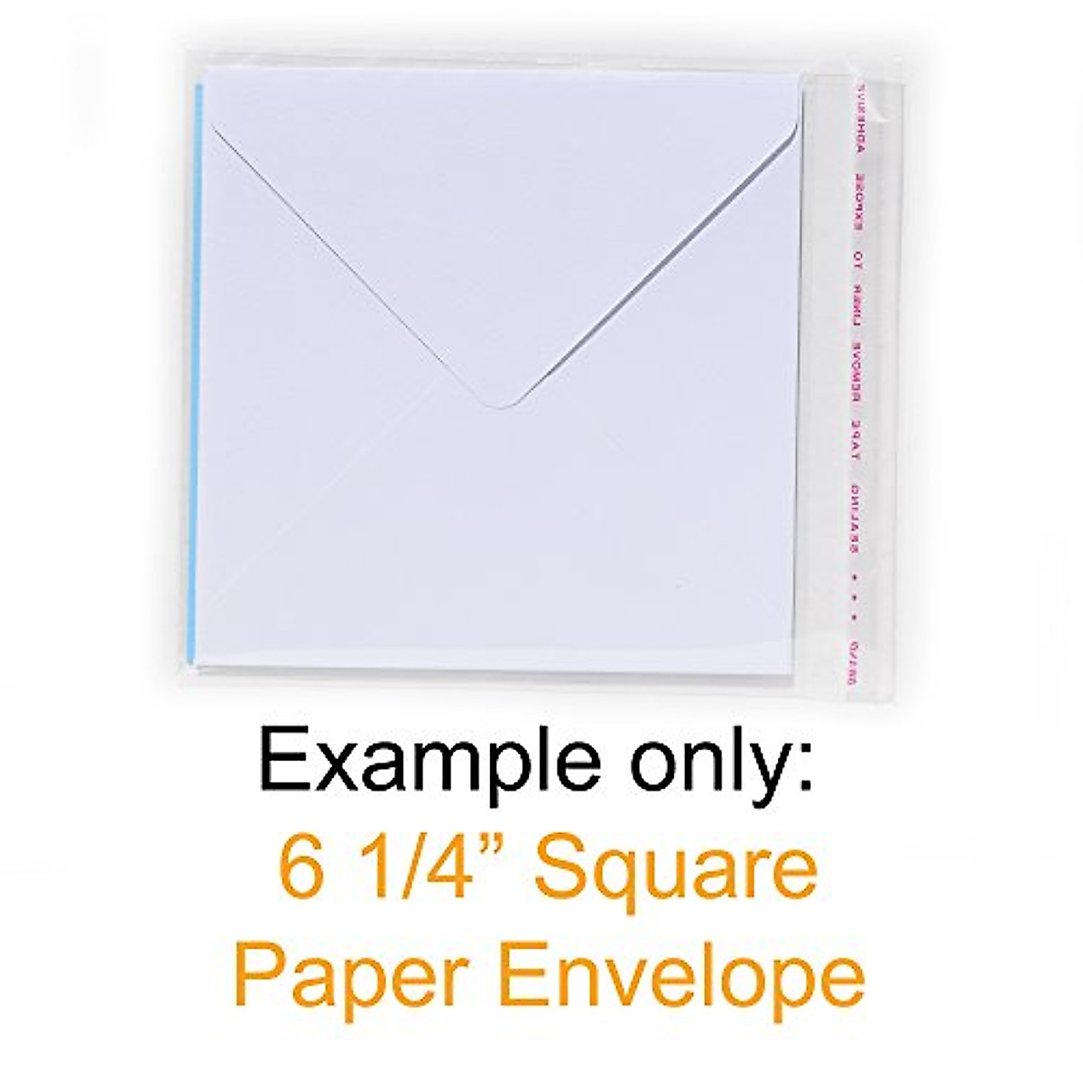 irtree 100 Square 6.5" Crystal Clear Flat Resealable Envelopes - 6 1/2" x 6 1/2" or 6.5 x 6.5 Cello Style Poly Bags with Lip Tape - Fits 6" to 6 1/4” Square Card with or Without a Paper Envelope