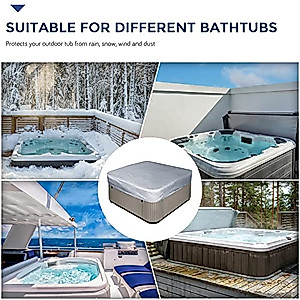 Aurragiy Square Hot Tub Cover Garden Hot Tub Spa Cover Replacement Waterproof UV Protected Rectangular Spa Cover Outdoor Spa Covers(91''Lx91''Wx12''H, Grey)