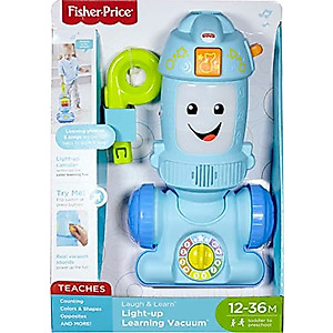 Fisher-Price Laugh & Learn Toddler Toy Light-Up Learning Vacuum Musical Push Along For Pretend Play Ages 1+ Years