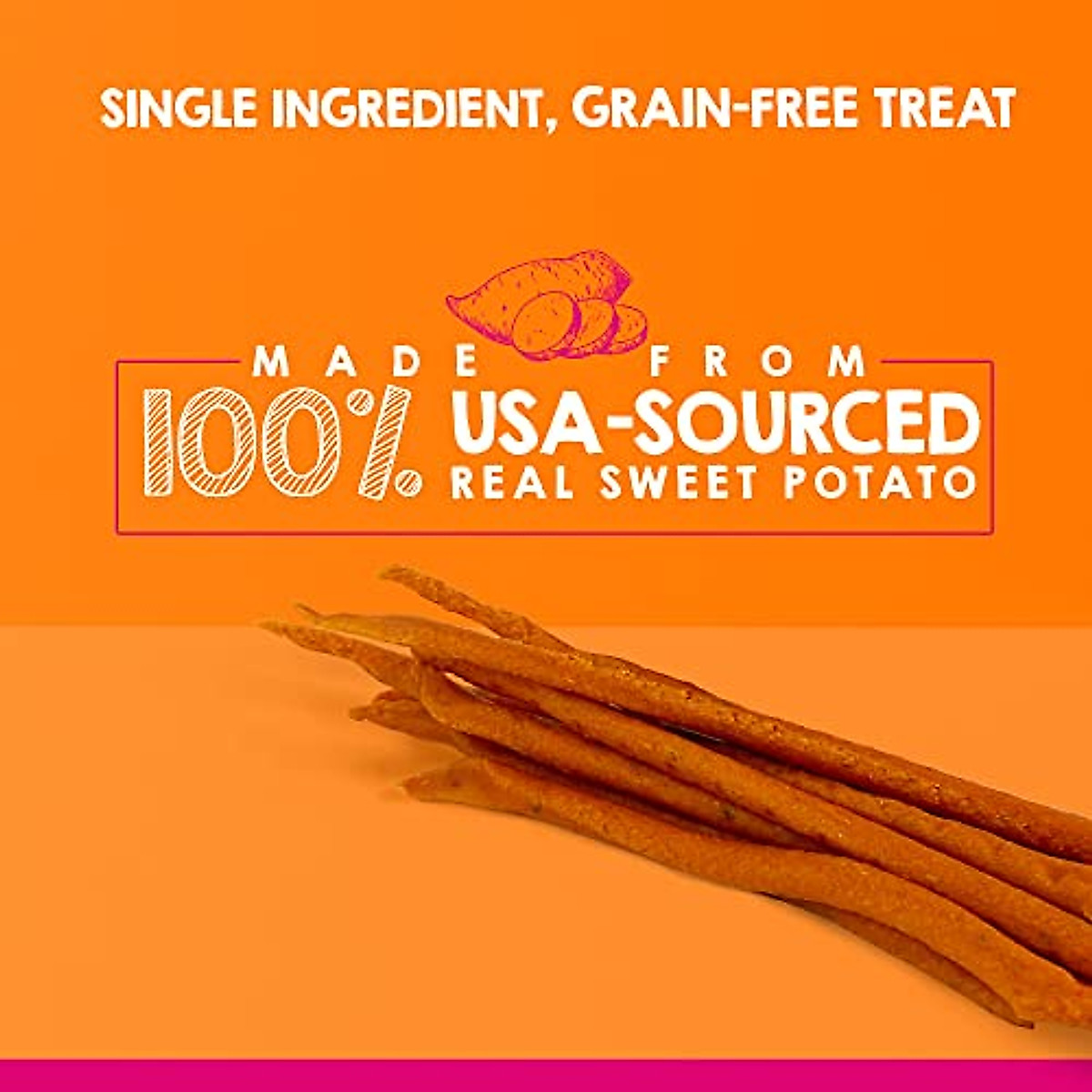 Riley's Slims Dried Sweet Potato Dog Treats - Dehydrated Chews for Dogs - Single Ingredient USA Sourced Made in The USA - 7.5 oz