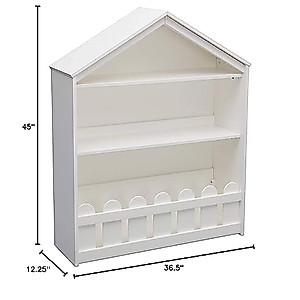 Serta Happy Home Storage Bookcase - Ideal for Books, Decor, Homeschooling & More, Bianca White